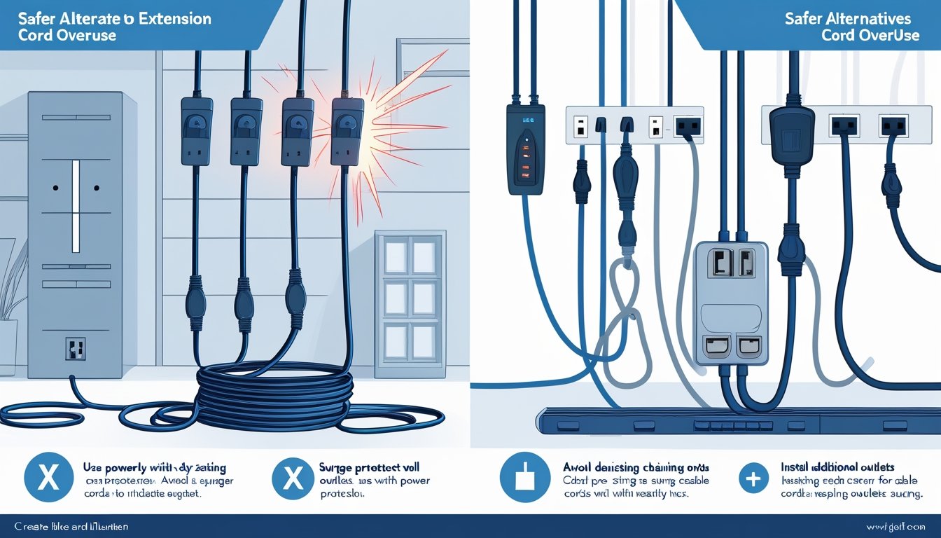 Safer Alternatives to Extension Cord Overuse for a More Secure Home Setup.